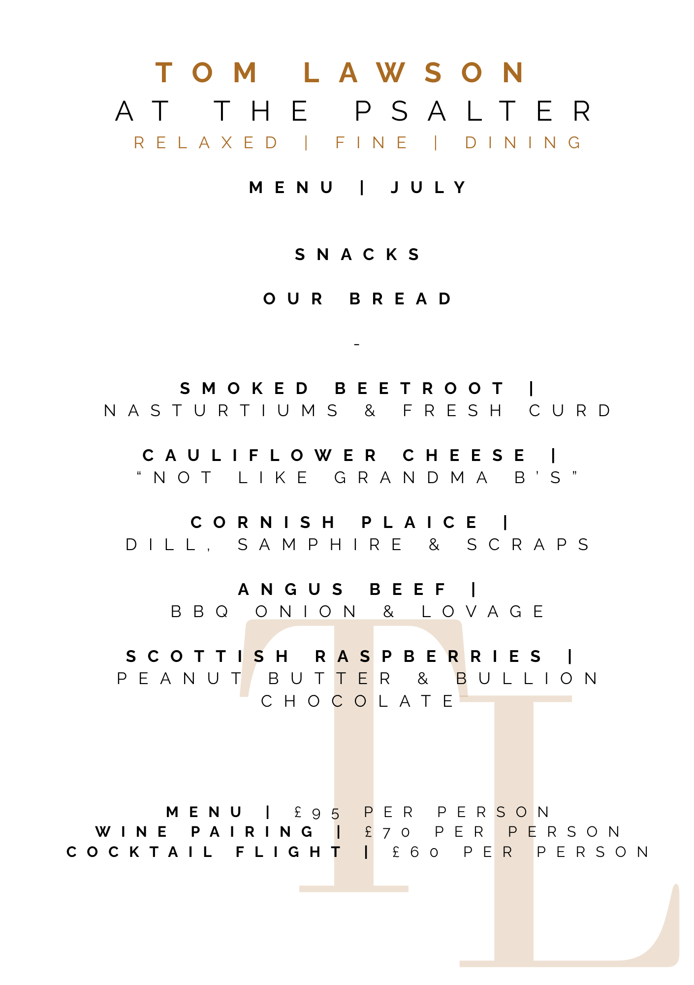 Tom Lawson at The Psalter | Tasting Menus - The Psalter | SHEFFIELD