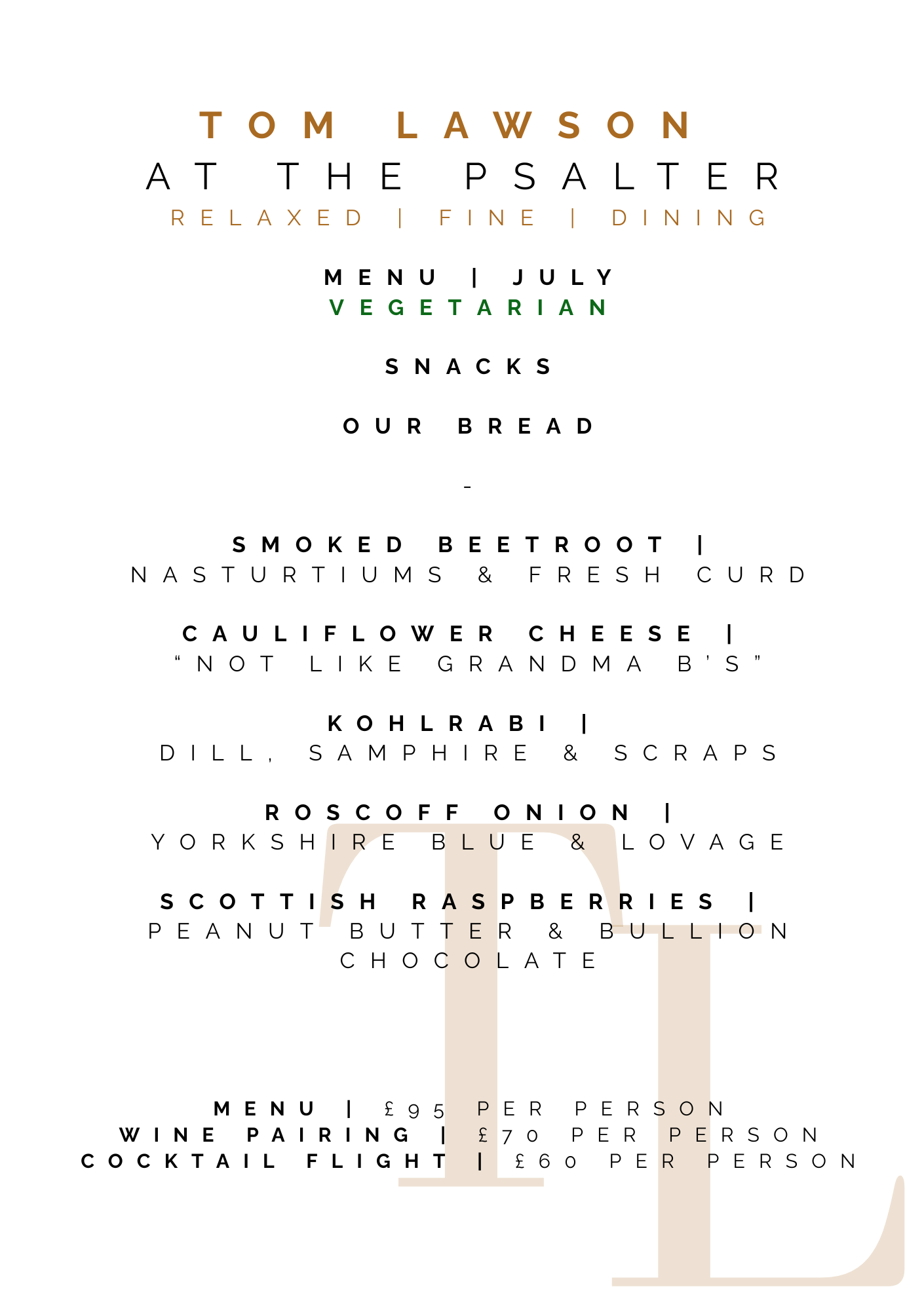 Tom Lawson at The Psalter | Tasting Menus - The Psalter | SHEFFIELD